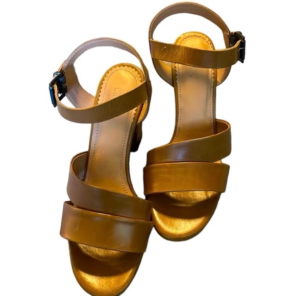 Crevo | Shoes | Crevo Brown Strappy Sandal With Block Heel Sz 8 | Poshmark